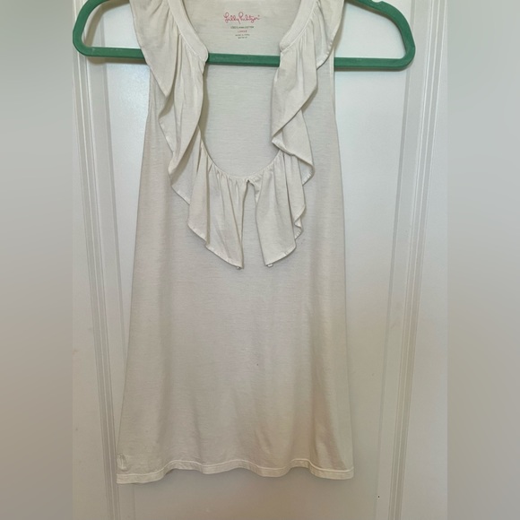 Lilly Pulitzer | Tops | Lilly Pulitzer White Ruffled Tank Top | Poshmark